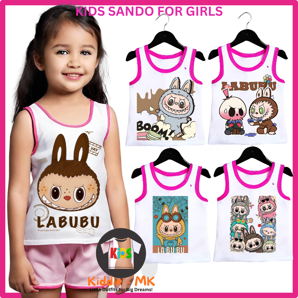 KiddieMart Labubu Kids Sando for Girls Tank Baby Tops for 1-10 Years ...