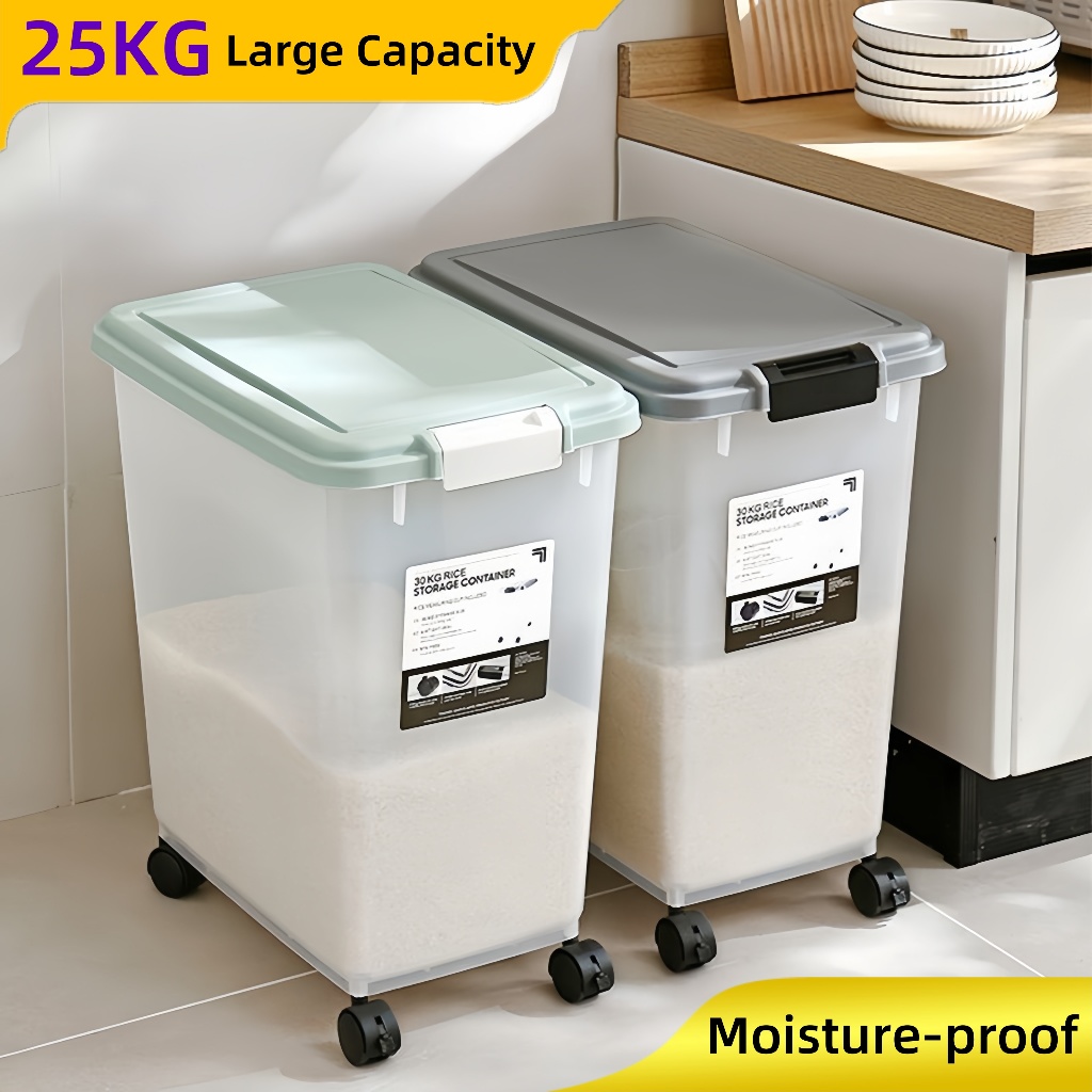 Rice Dispenser 25 Kg Rice Storage Box Airtight Food Container 25Kilos ...