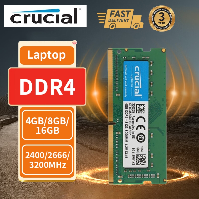 【Local】4GB 8GB 16GB Crucial Laptop RAM DDR4 2400MHZ 2666MHZ SODIMM memory for notebooks | Shopee ...