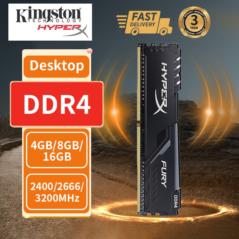 【Local 24H】Ram DDR4 4GB 8GB 16GB Kingston Hyperx Desktop PC 2400 2666 3200MHZ Desktop RAM DDR4 ...