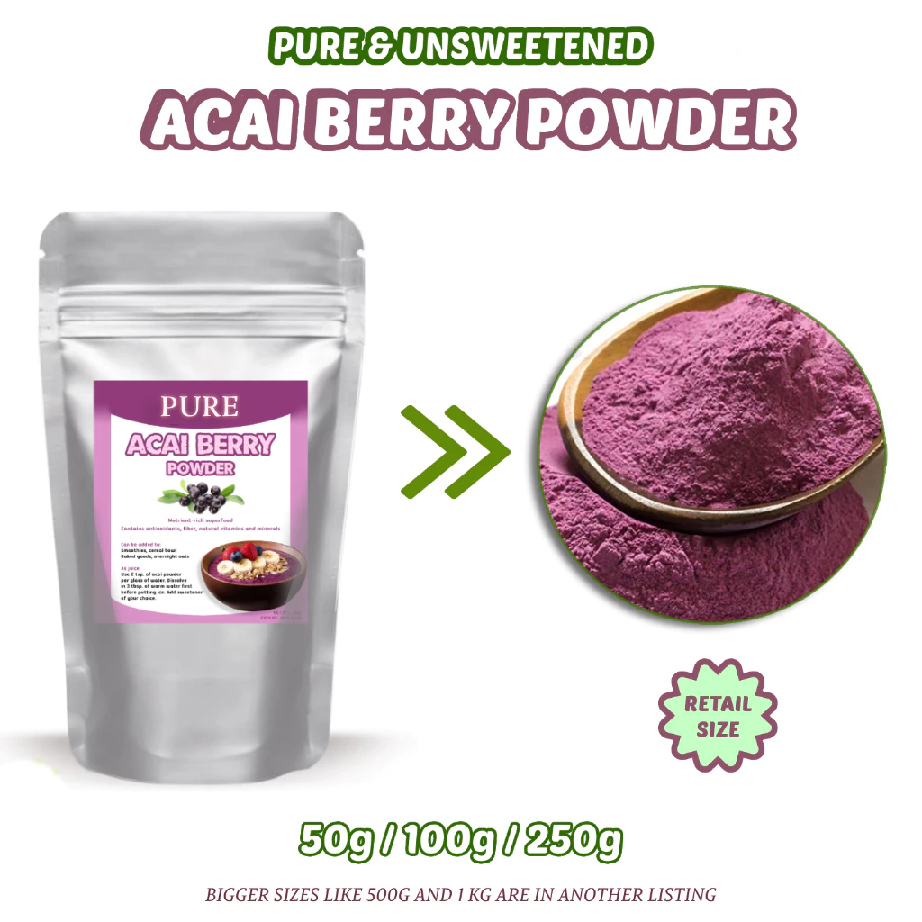 Zenfiber Organiques - Pure Acai Berry Powder 50g/100g/250g | Shopee ...