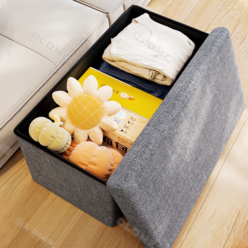 76cm Big size Storage Box Ottoman Foldable Chair Storage Stool Footrest ...