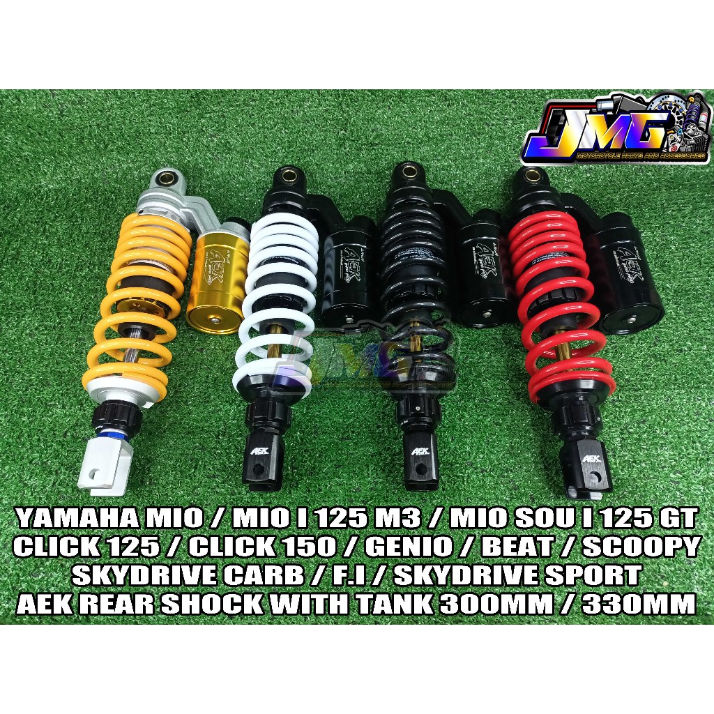 AEK REAR SHOCK WITH TANK 300/330MM YAMAHA MIO/ MIO I 125 M3/ MIO SOUL ...