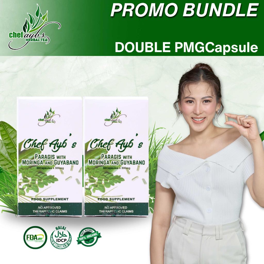 CHEF AYB'S 2 BOTTLES PARAGIS W/ MORINGA AND GUYABANO CAPSULE || 2 ...
