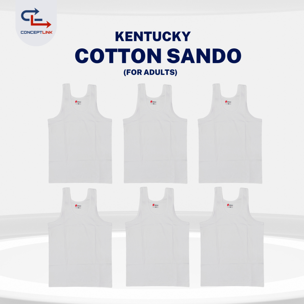 [Wholesale] 6pcs Kentucky/Blue Corner White Sando Plain Original Cotton ...