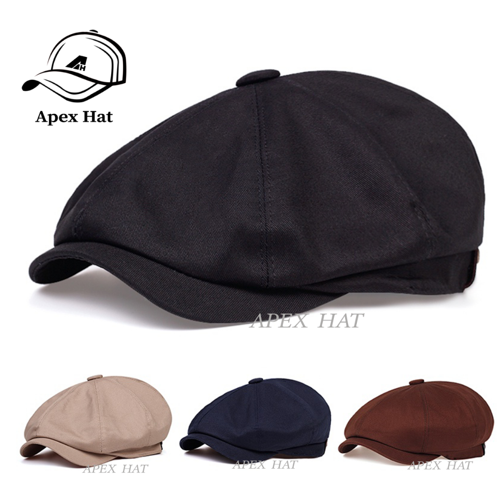 Unisex Linen Octagon Newsboy Hat Outdoor Casual Versatile Beret Hat ...