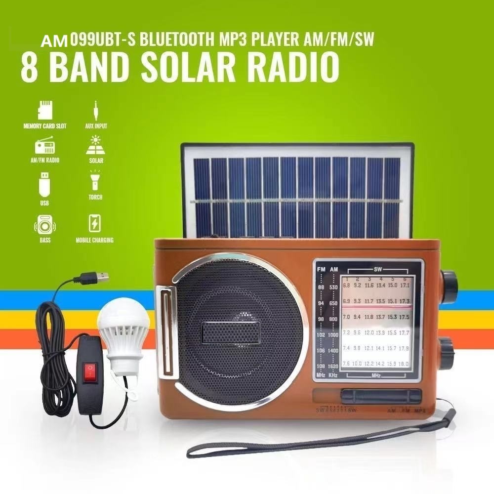 CROWMSTAR High Quality KUKU AM-099 Solar Bluetooth AM/FM/SW Radio with ...