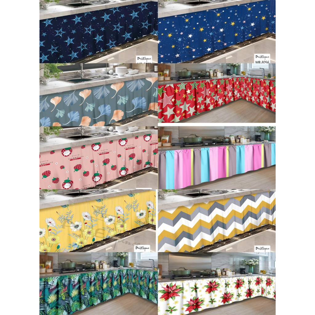 Pinkelegance new classy lababo curtain for kitchen | Shopee Philippines