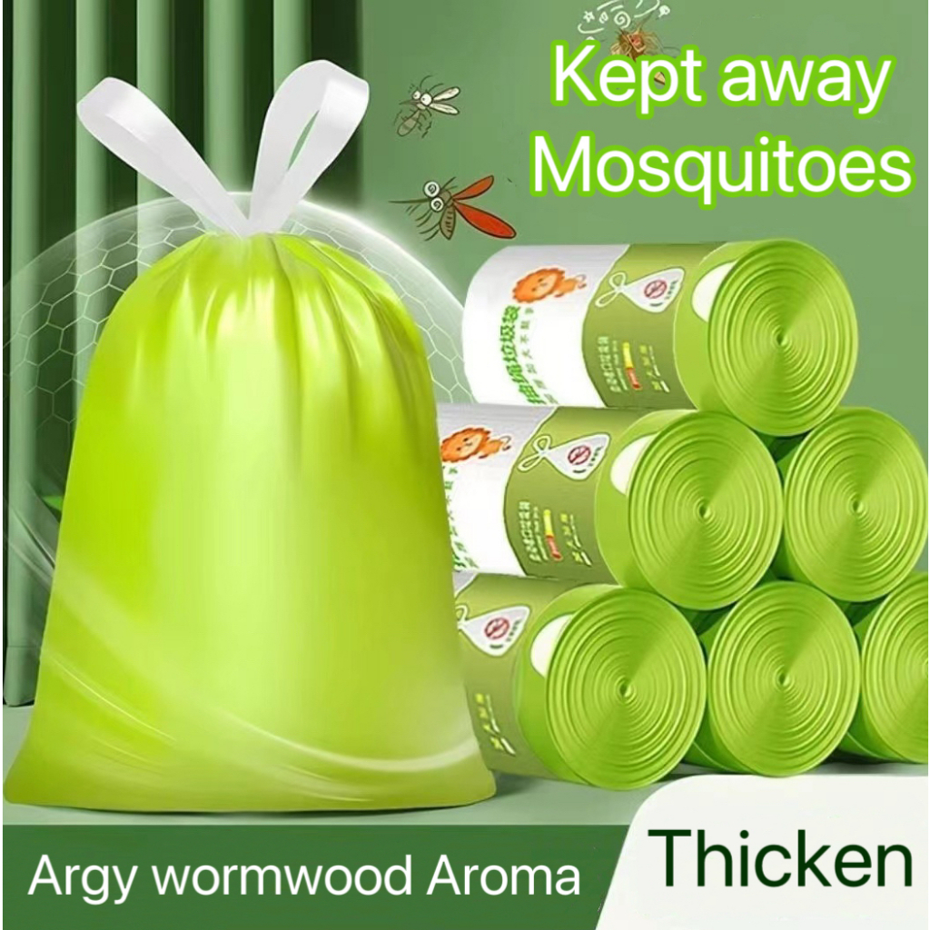 50Pcs/Roll Drawstring Trash bag Garbage bag Black Thickened Trash bags ...