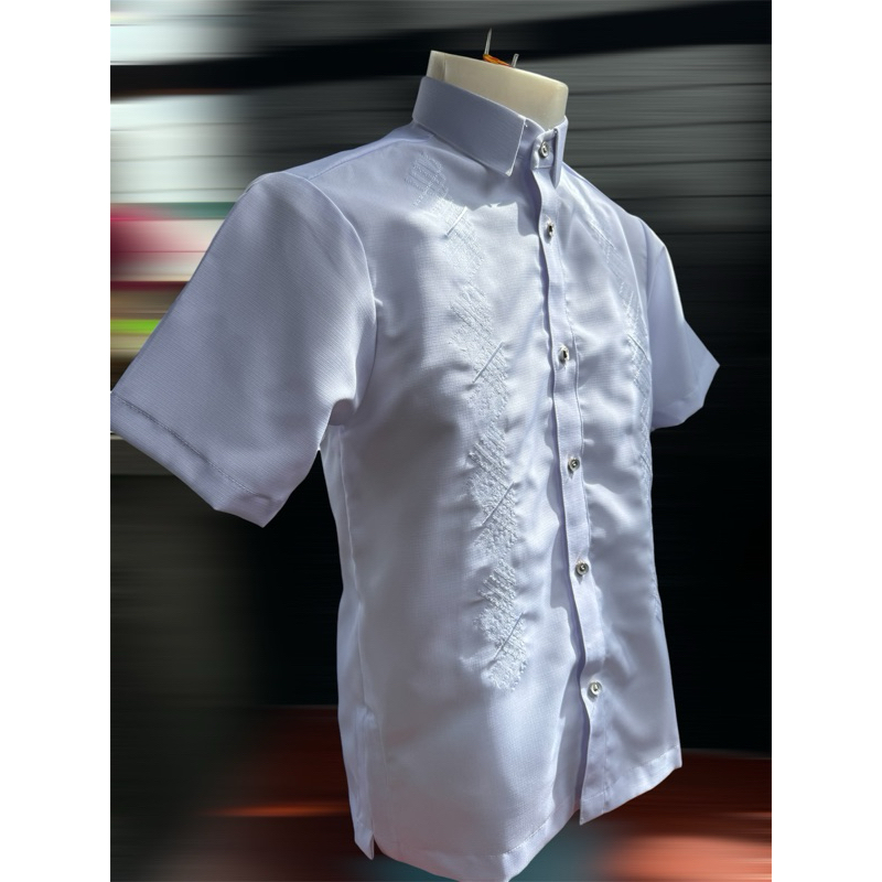 BARONG// READY TO WEAR / MIYAKI FABRIC / SHORT SLEEVE FULL OPEN ...