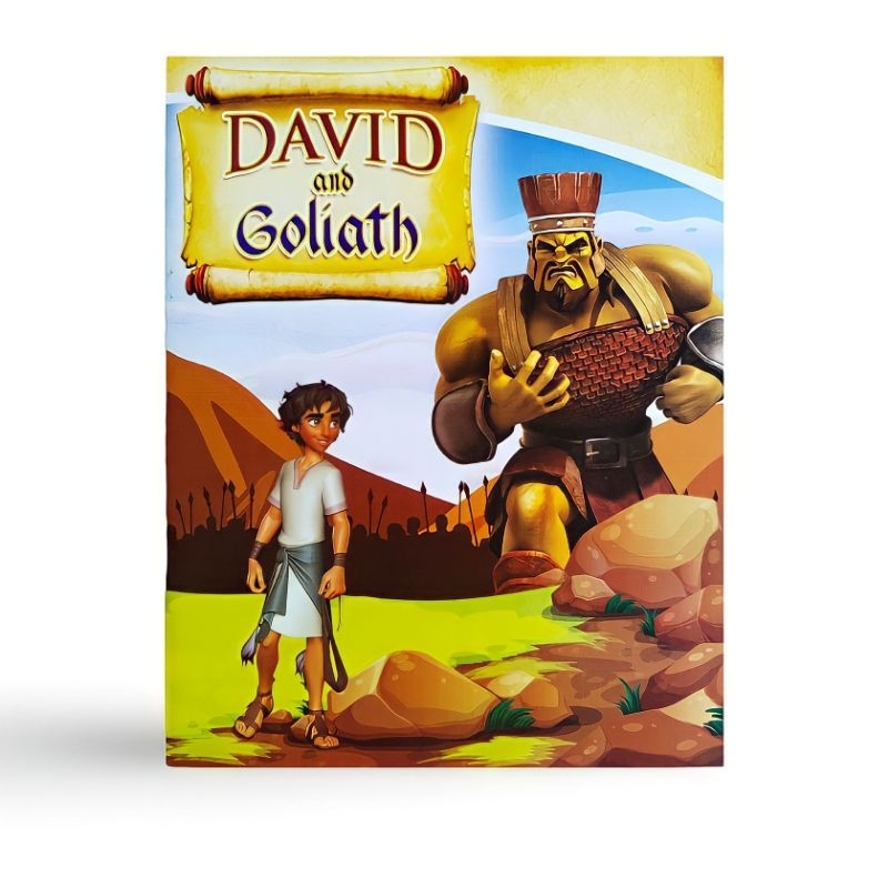 David and Goliath Story Coloring Book Big: 12Pages Kids School ...