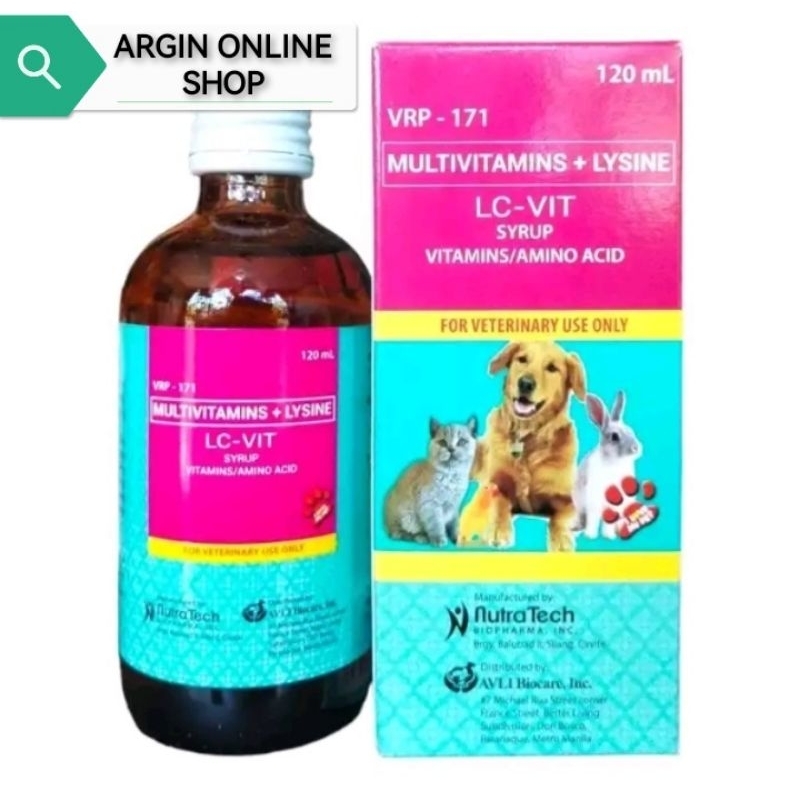 LC-VIT 120ML PET MULTIVITAMINS + LYSINE SYRUP for Cats and Dogs ...
