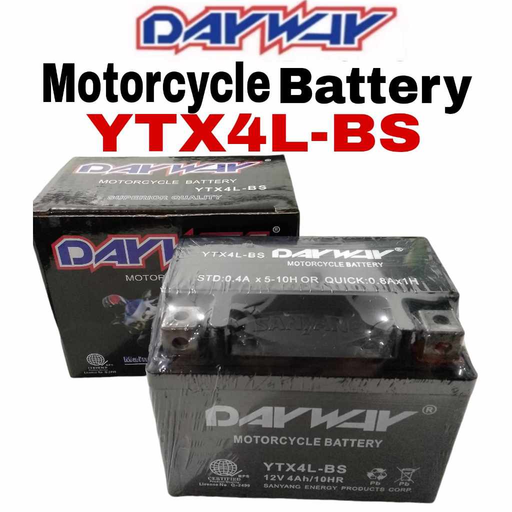 ORIGINAL DAYWAY BATTERY (YTX4L-BS) | Shopee Philippines