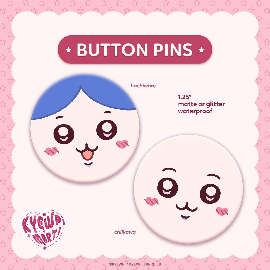Chiikawa & Hachiware Button Pins by KYEWPI | Shopee Philippines