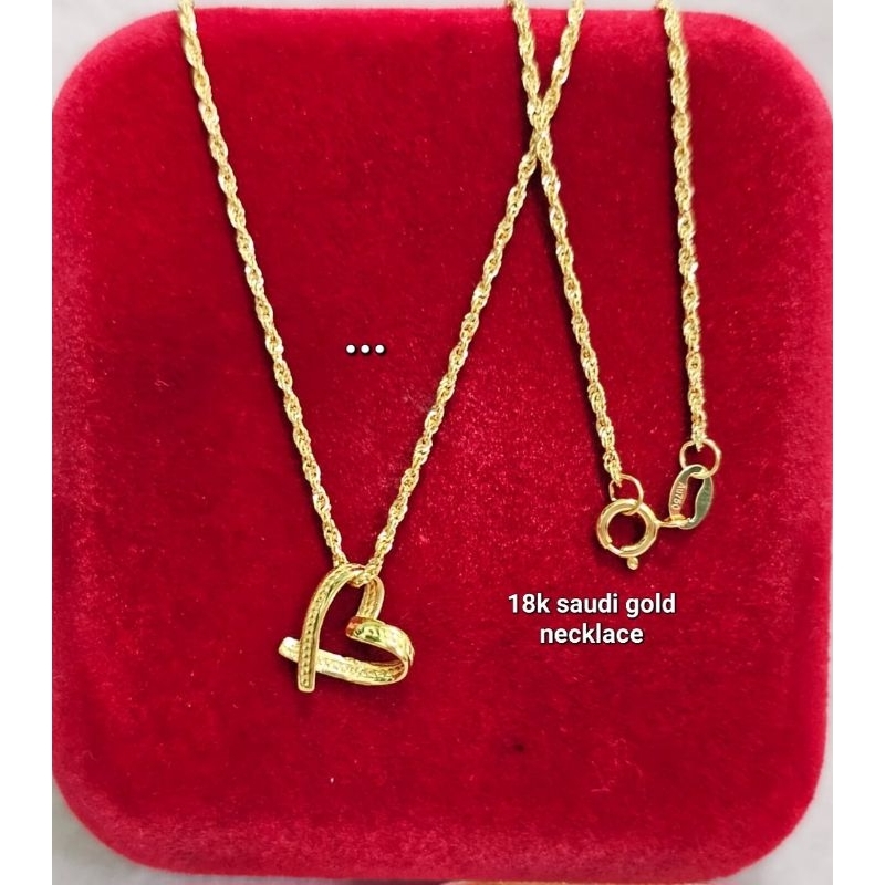 pawnable 18k saudi gold necklace 18" lightweight | Shopee Philippines