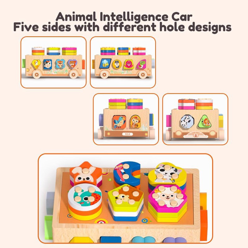 Wooden Intelligence Car Shape Sorting | Shopee Philippines