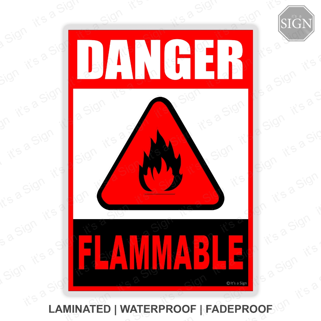 Danger Flammable Sign - Laminated Signage - A4 / A5 Size | Shopee ...