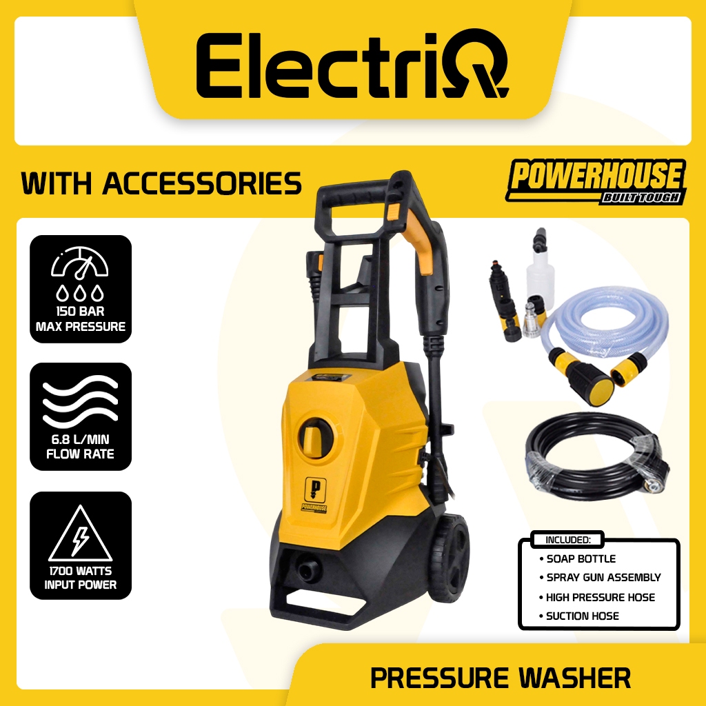 Electriq l Powerhouse 1700 Watts 150 Bar High Pressure Washer PH-K5.150 ...