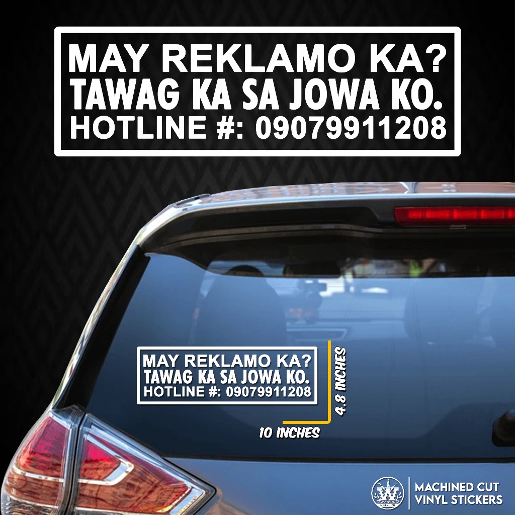 MAY REKLAMO KA? - CAR STICKER DECAL - MACHINED CUT | Shopee Philippines