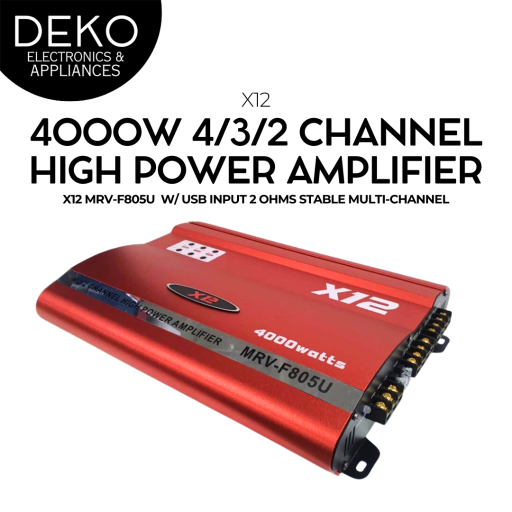 X12 MRV-F805U 4000 Watts High Power Amplifier 4/3/2 Channel Multi ...