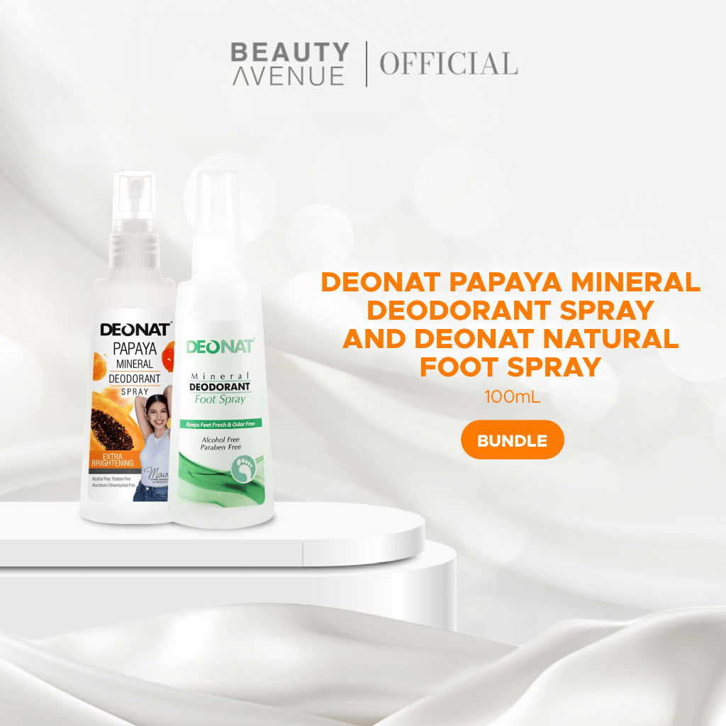 Deonat Papaya Mineral Deodorant Spray 100ml and Deonat Natural Foot ...