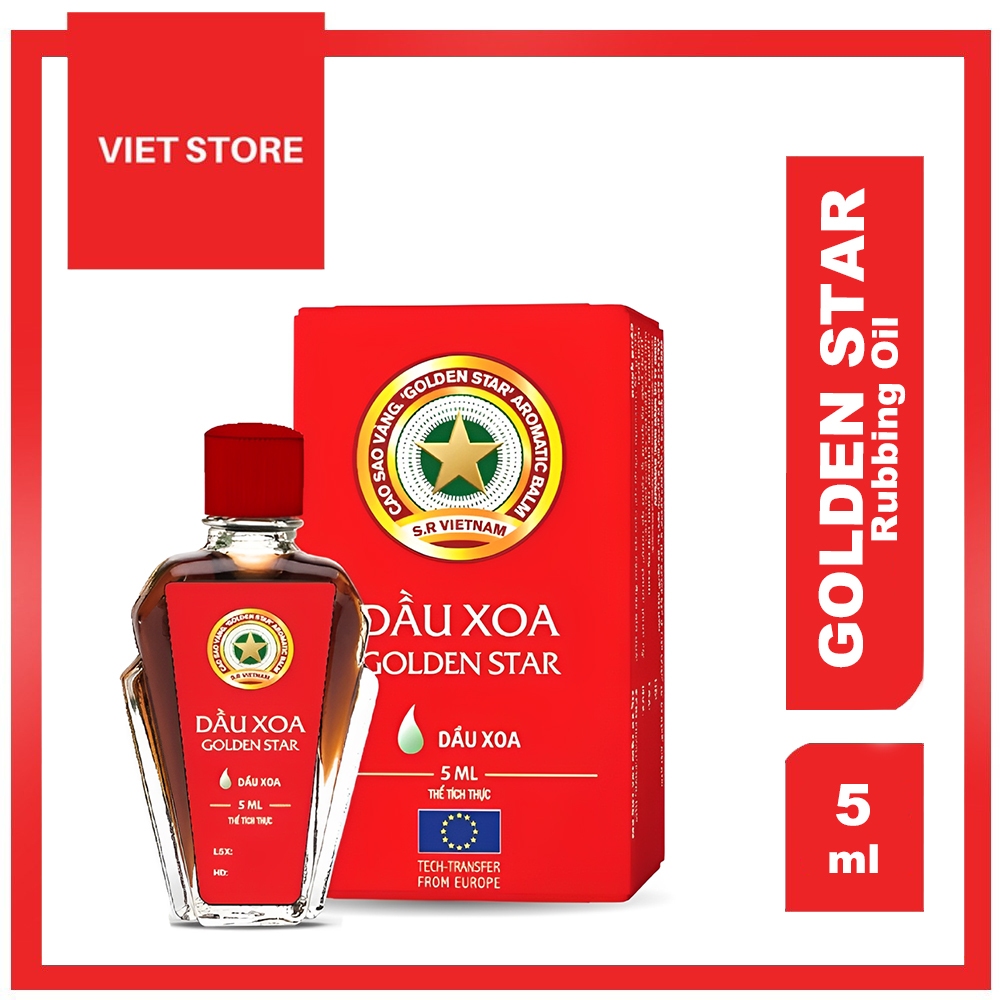 Viet Store GOLDEN STAR Rubbing Oil 5ml Pain Relief Oil Natural Hot Oil ...