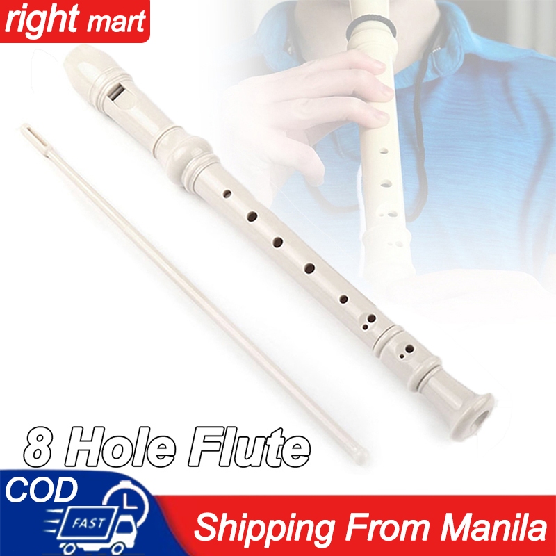 8 Hole Flute Adjustable Long Flute Soprano Recorder Plastic Instrument ...