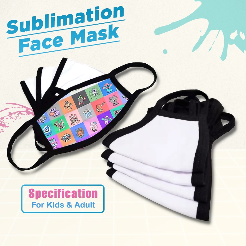 White Printable Poly-Cotton Mask for Adult and Kids | Shopee Philippines