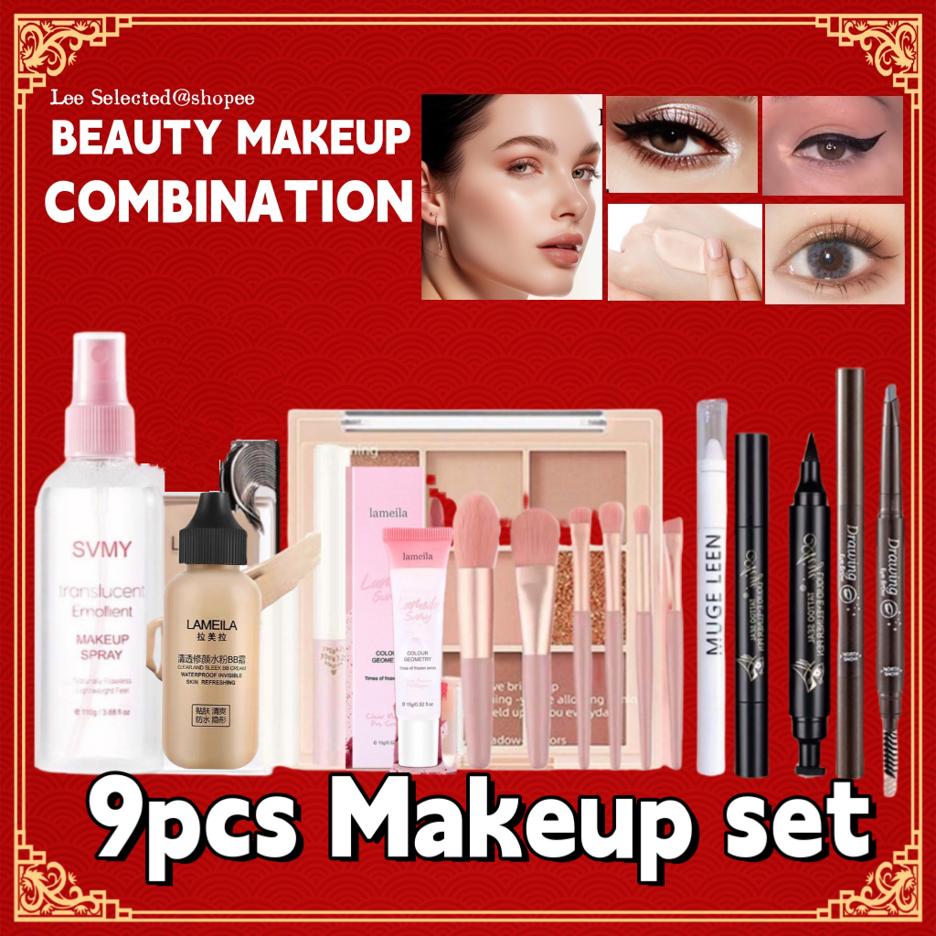 Make Up Set Complete Setting Spray Foundation Eyeshadow Eyeliner Primer ...