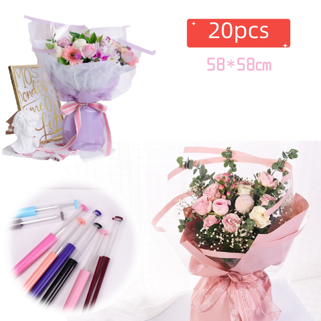 20pcs Flower Wrapper Paper Waterproof Wrapping Window of the World ...