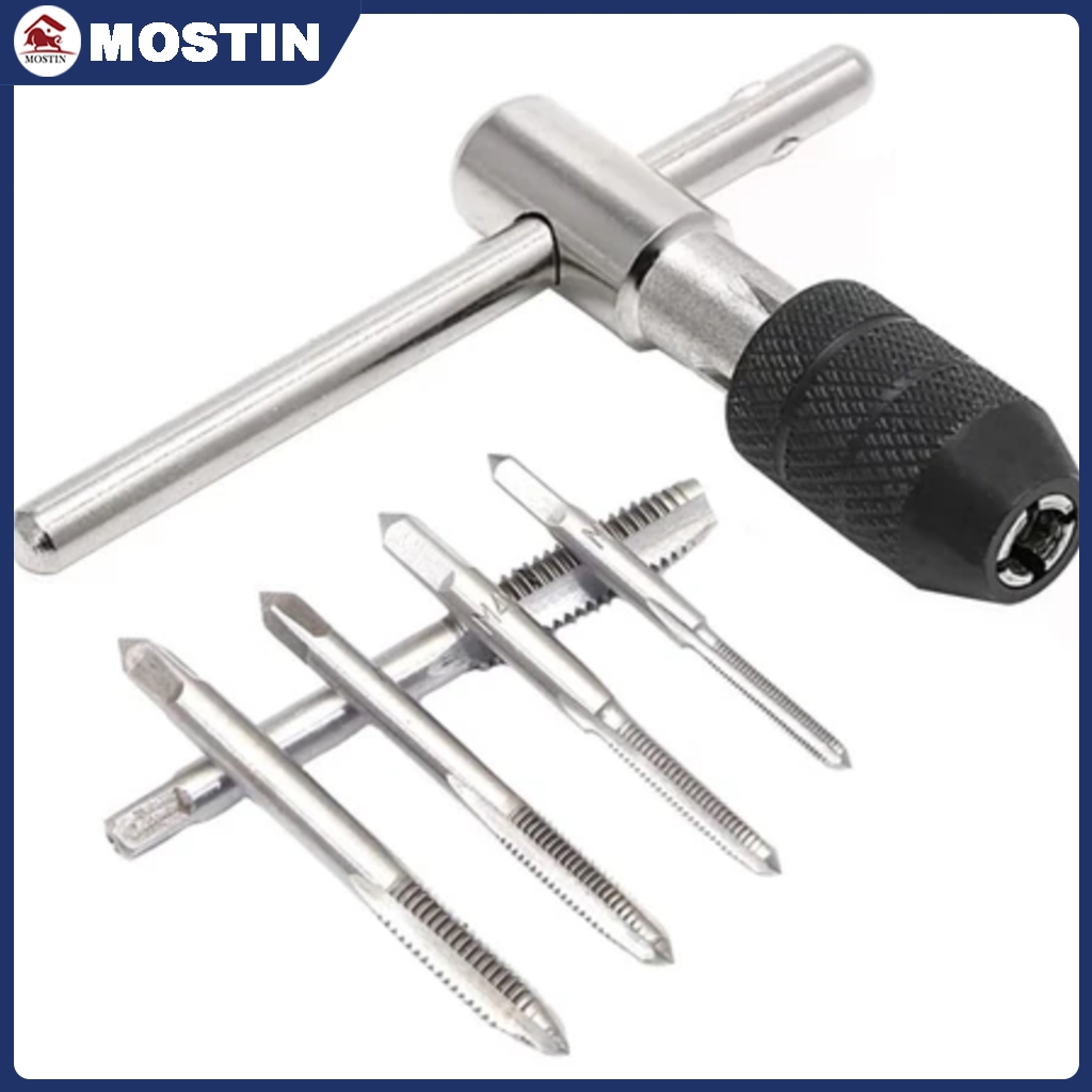 6pcs T-type Metal Hand Tools Screw Thread Tap Wrench M3/M4/M5/M6/M8 Tap ...