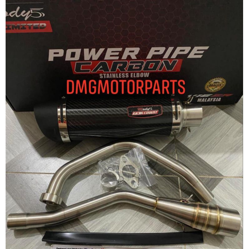 MODY 5 POWER PIPE W/SILENCER ORIGINAL CARBON FOR SNIPER 155 | Shopee ...