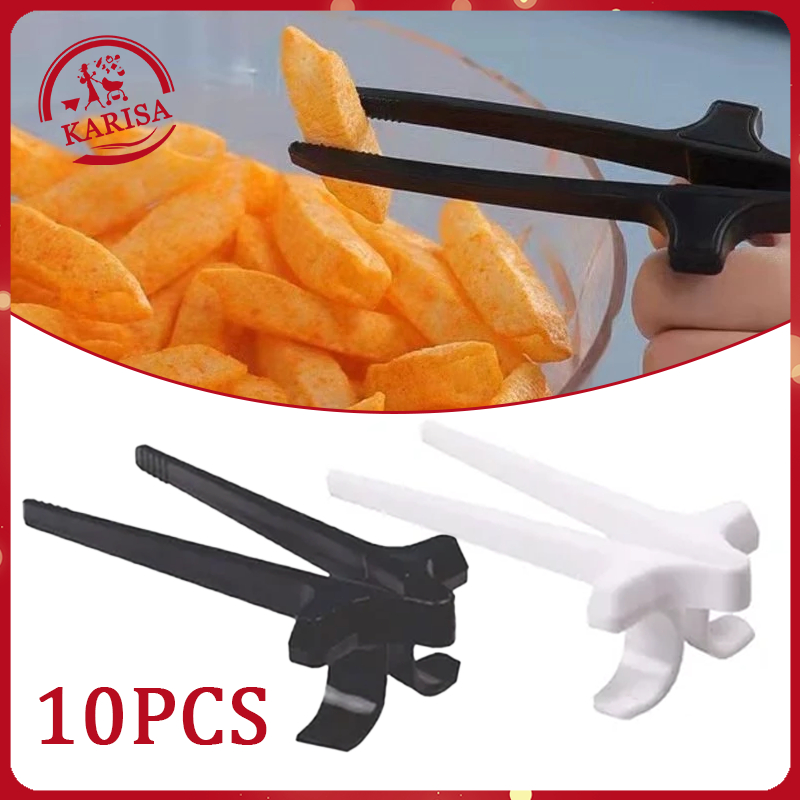 10Pcs Lazy Chopsticks Finger Chopsticks Gamers Snack Grabber Tongs U ...
