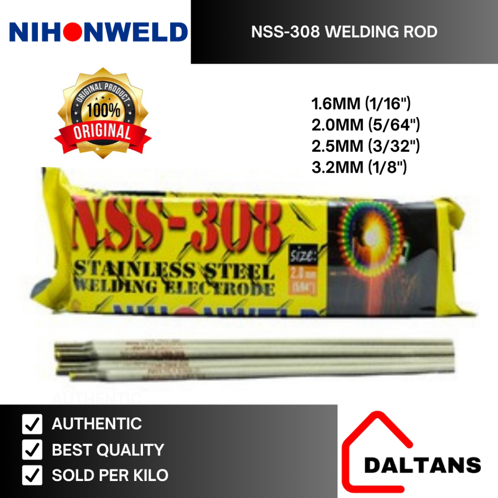 NSS-308 NIHONWELD STAINLESS WELDING ROD SOLD PER 1 KILO ORIGINAL | Shopee Philippines