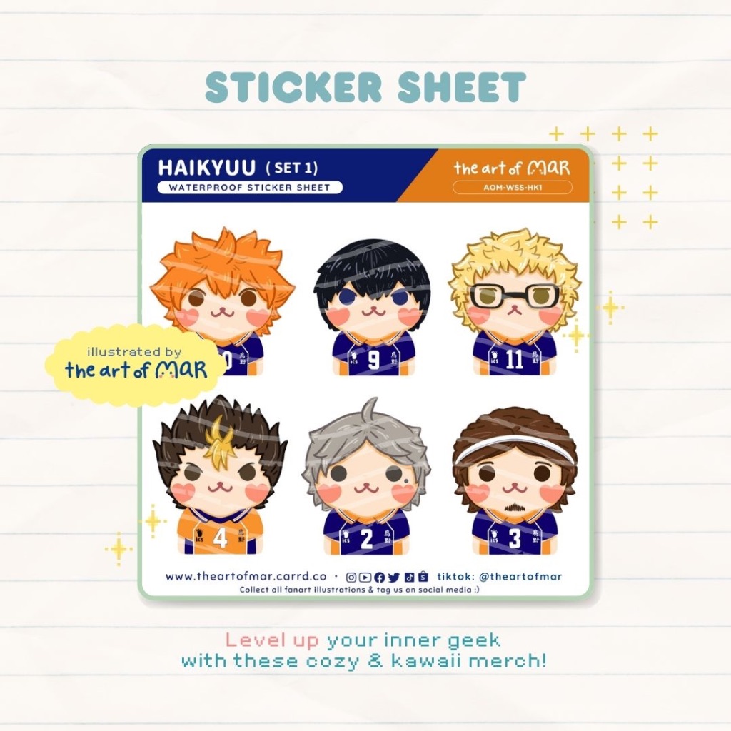 Haikyuu SET 1 Karasuno sticker sheet by The Art of Mar | waterproof ...