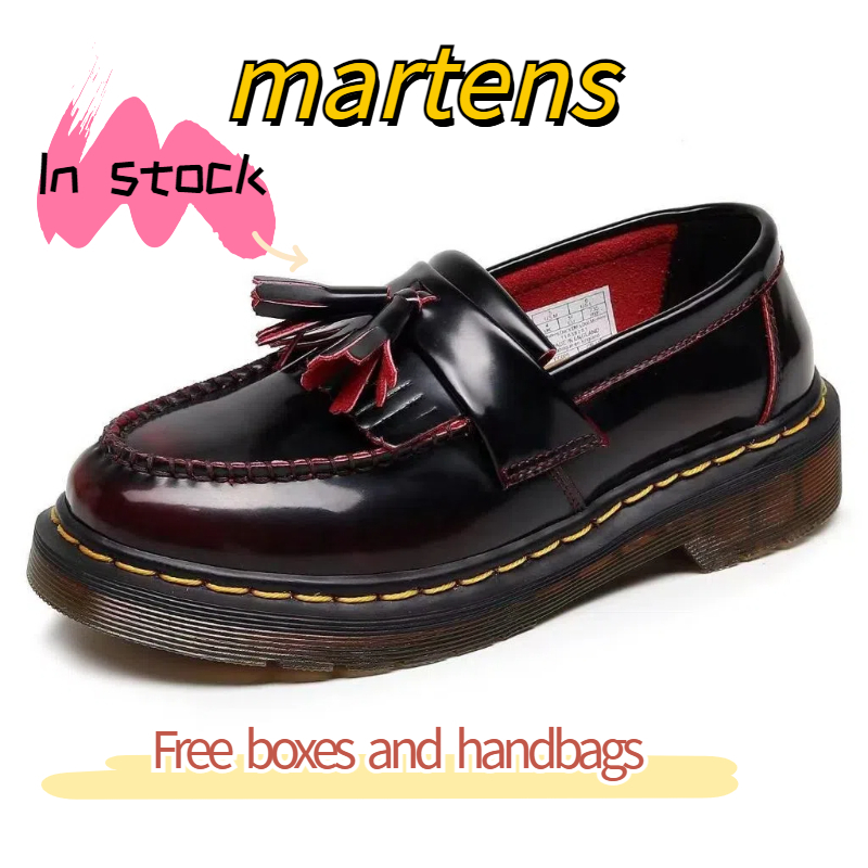 Martenshoes Men and Women Casual Loafers Unisex ADRIAN Slip on Tassel Genuine Leather Loafers 36 ...