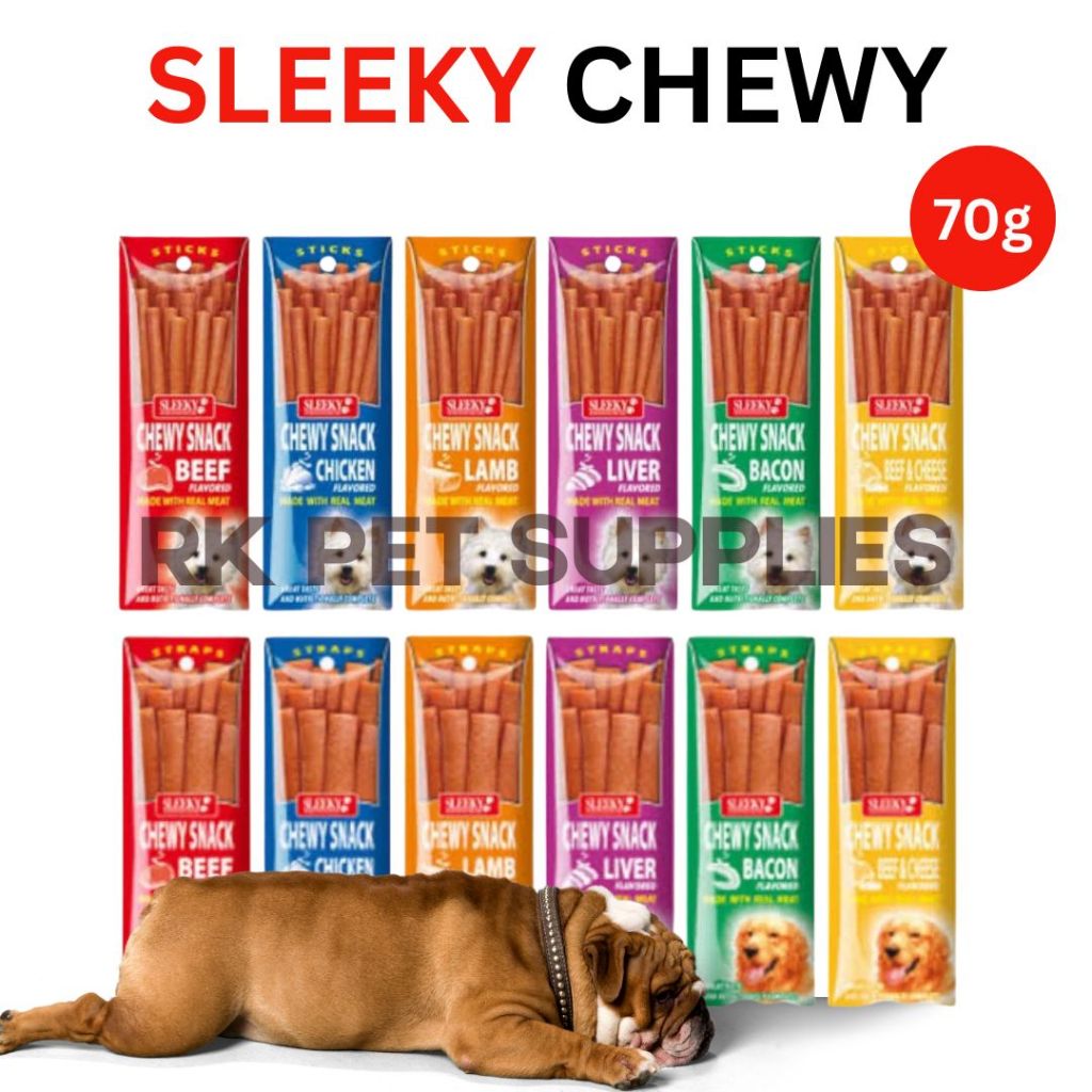 Real Meat Dogs 50g Sleeky Chewy Strap Snack All Stages Dog Treat Treats ...