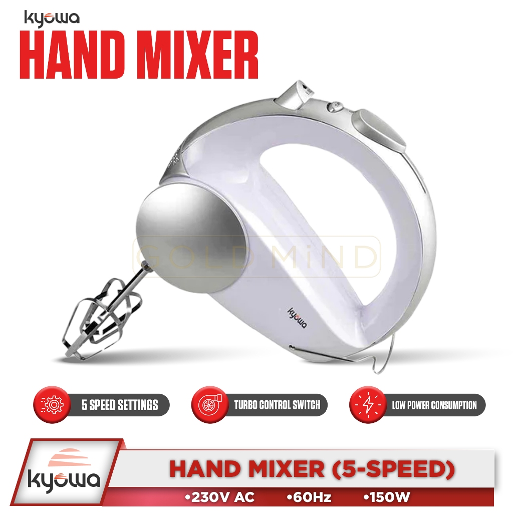 Kyowa Mixer 5-Speed Hand Mixer w/ Turbo Control Switch 150W | Shopee ...