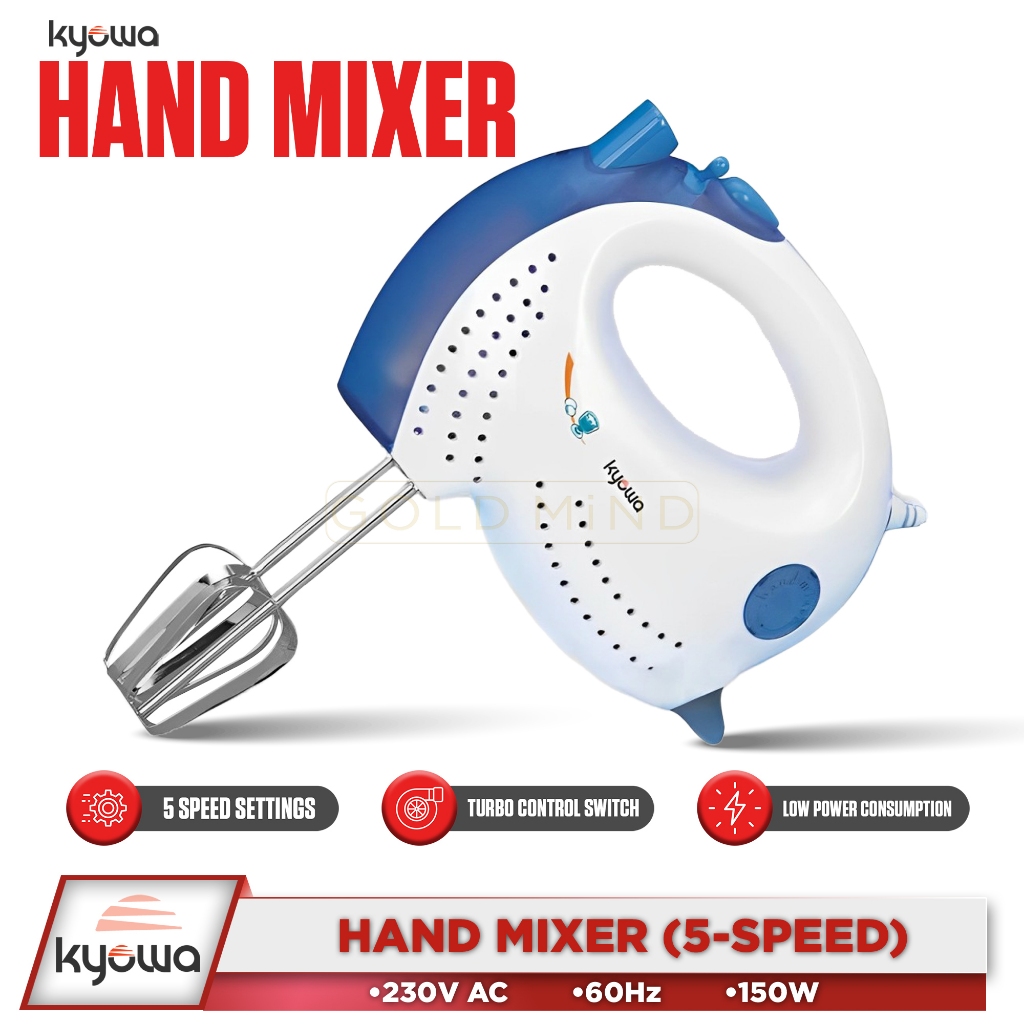 Kyowa Mixer KW-4404 5-Speed Hand Mixer w/ Turbo Control Switch 220W ...