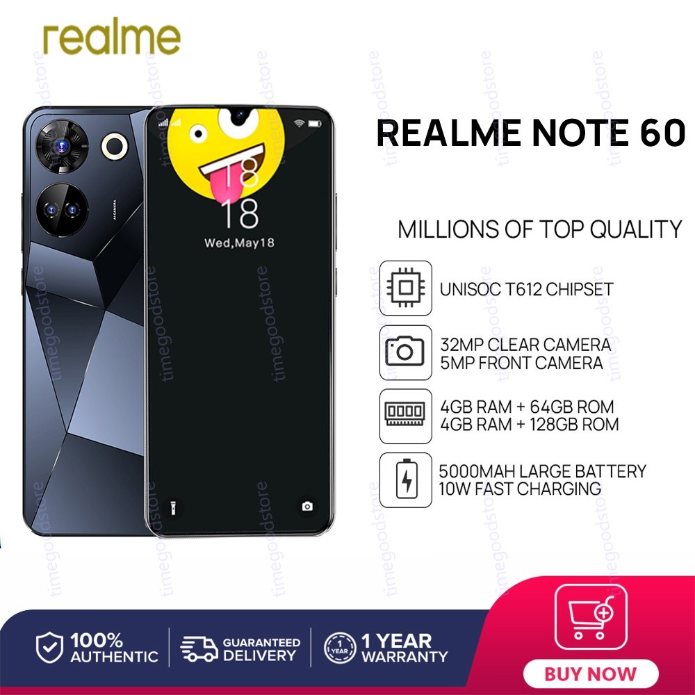 Reame Note 60 Smartphone | 4GB+128GB | Unisoc T612 | 32MP Main Camera ...