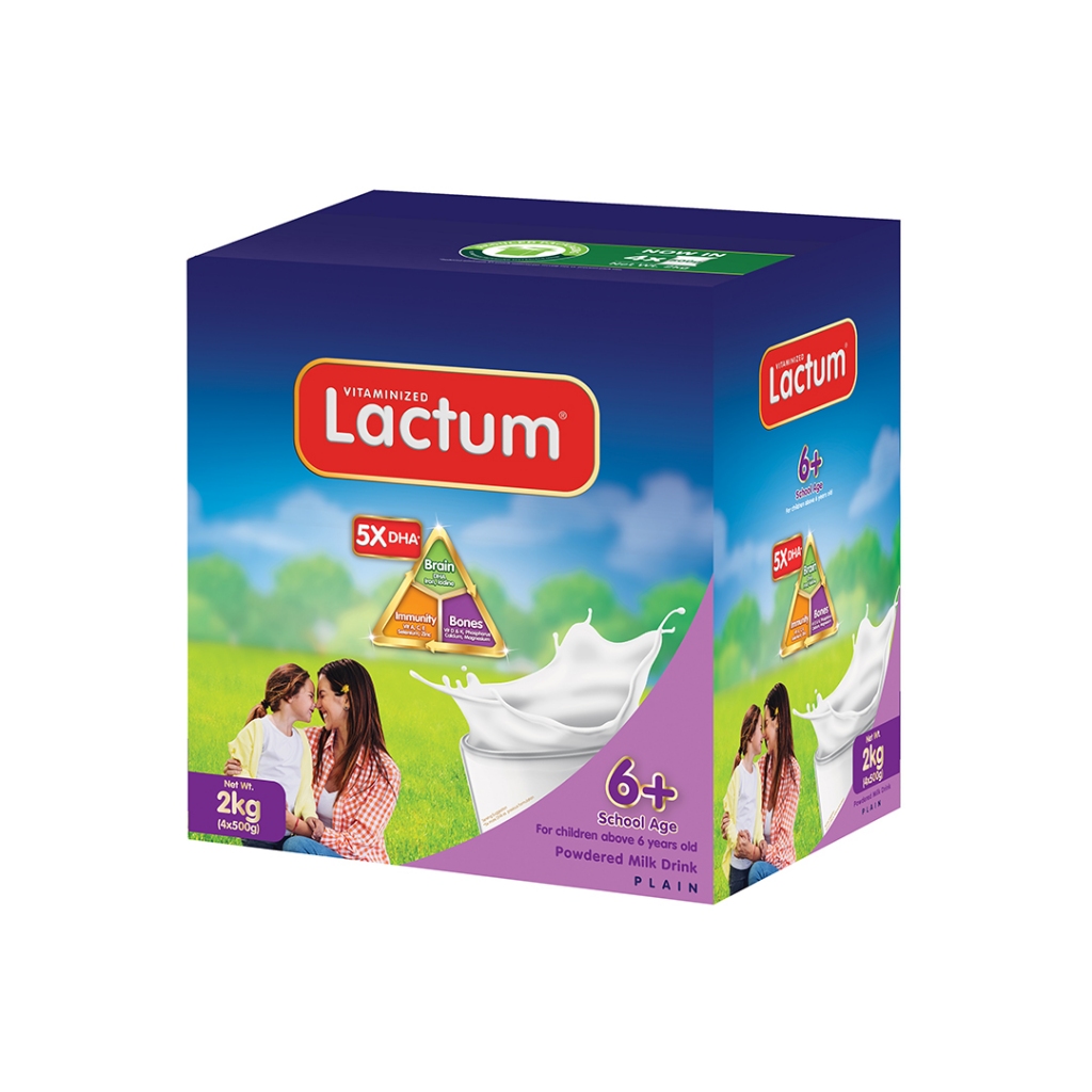 Lactum 6+ Plain 2kg Powdered Milk Drink for Children 6 Years Old and ...