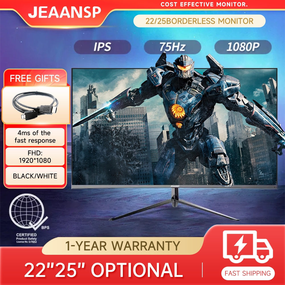JEAANSP Full HD LED Gaming Monitor 22inch/25inch/27Inch 75Hz 22V8 PC ...