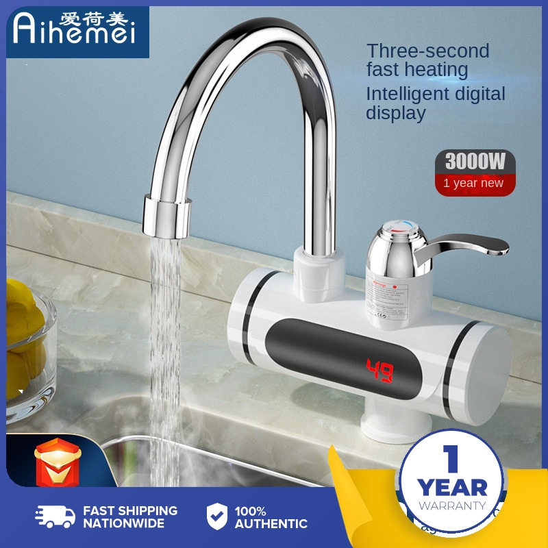 Electric Faucet Instant Tap Heater Quick Hot Water Display Kitchen ...