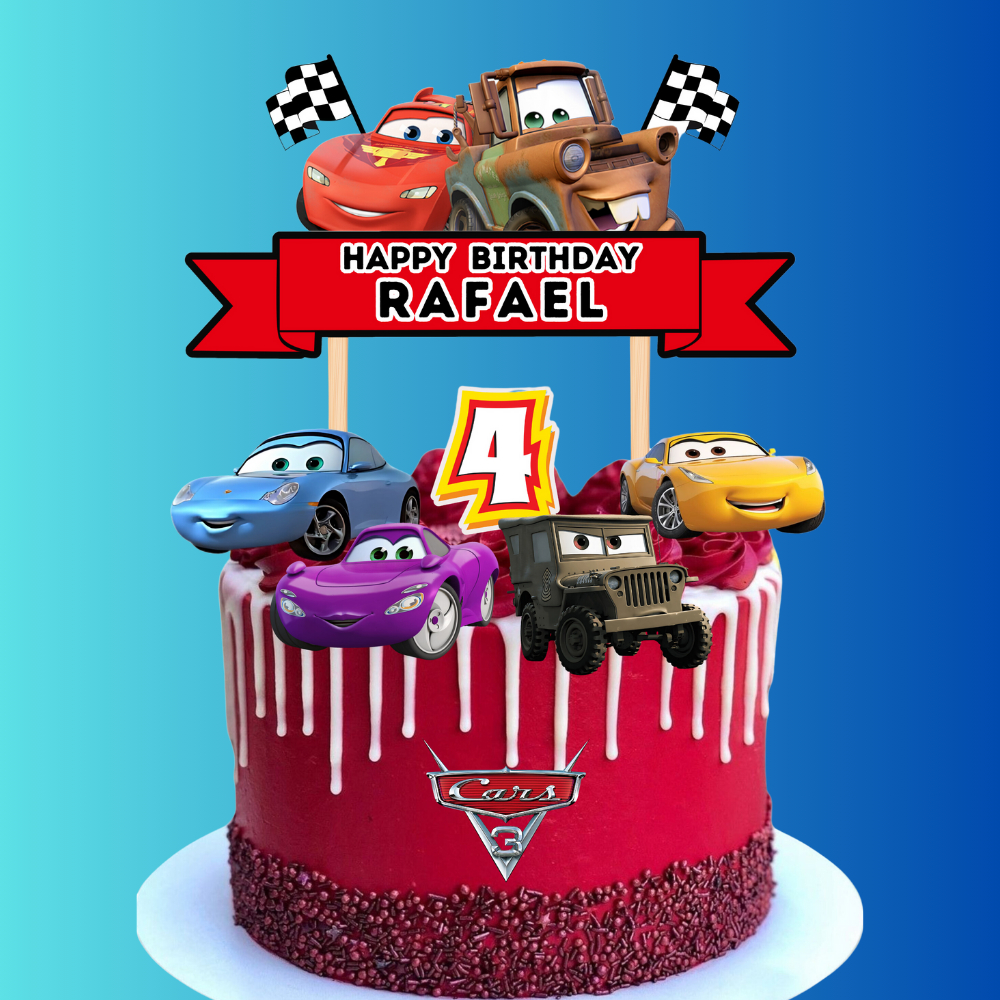 Personalized Pixar Cars Cake Topper for Kids Birthday | Lightning ...
