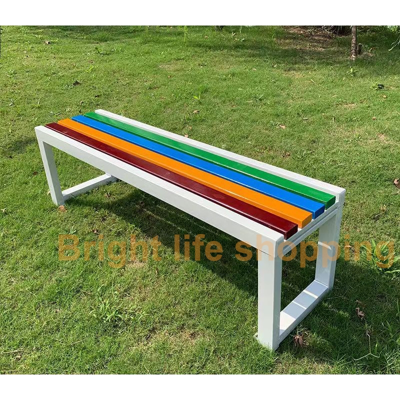 Park bench 1.5 meter outdoor bench anti-corrosion solid wood bench for ...