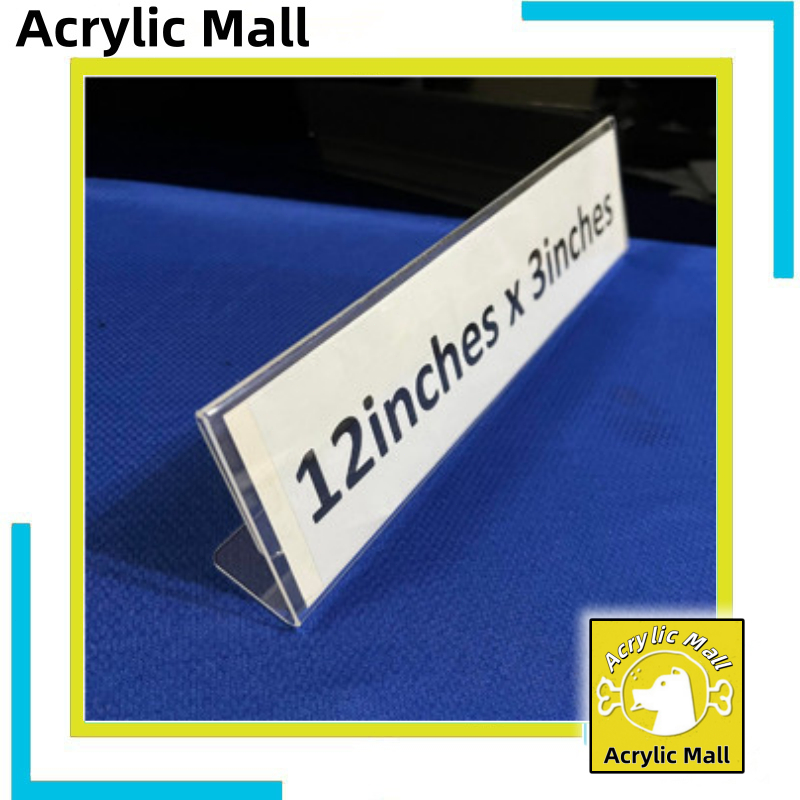 Clear Acrylic Stand SLANT style [12" x 3"] Table Name Sign Holder 1pc ...