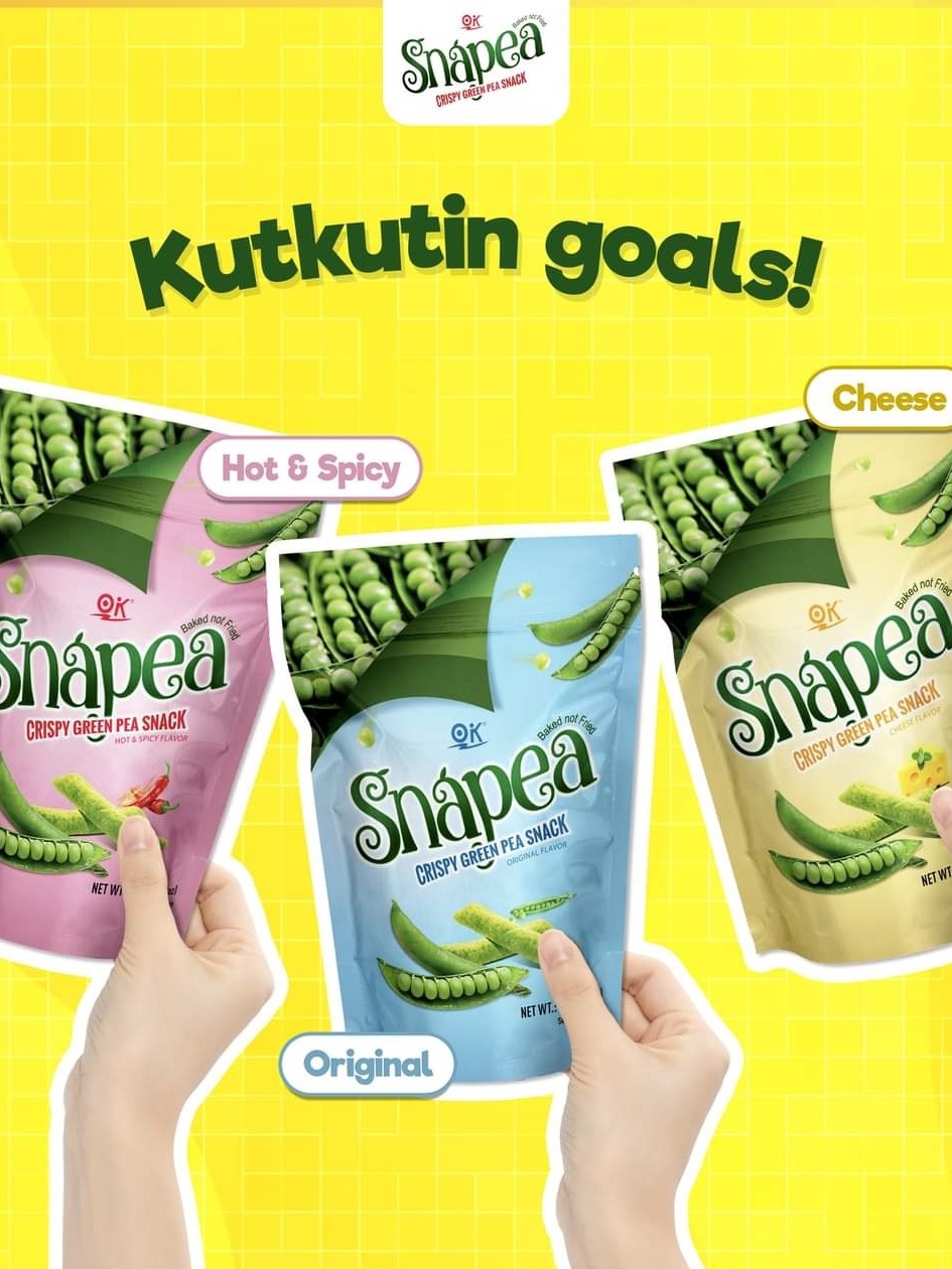 OK SNAPEA CRISPY GREEN PEA BAKED not FRIED 108G | Shopee Philippines
