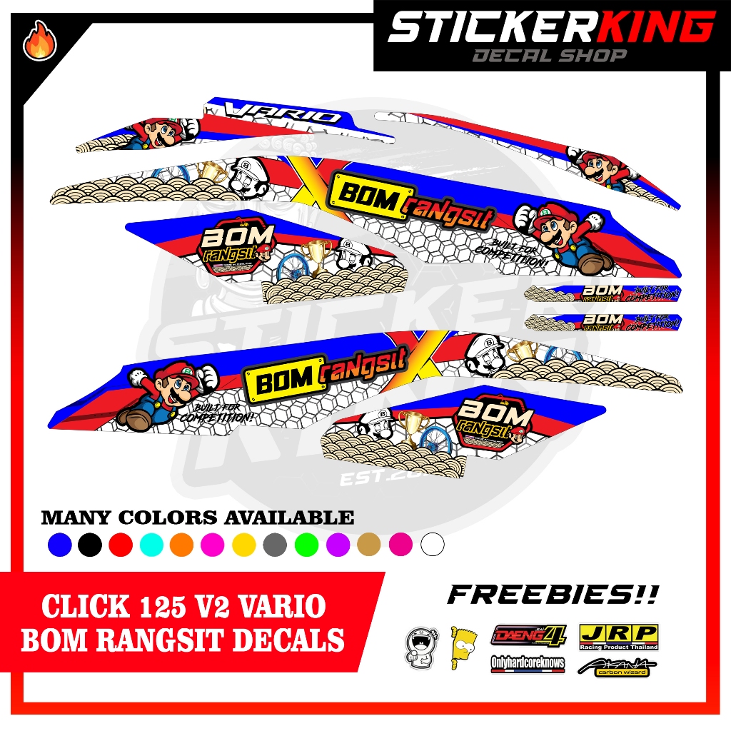Click 125 V2 Vario Bom Rangsit Decals with Freebies Stickers Thailand ...