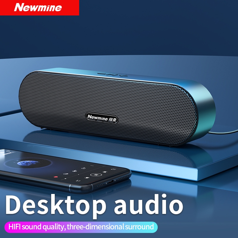 Newmine BT66/67 Computer Bluetooth Desktop Speaker Wired USB 3.5mm Soundbar Speaker For TV/Phone ...