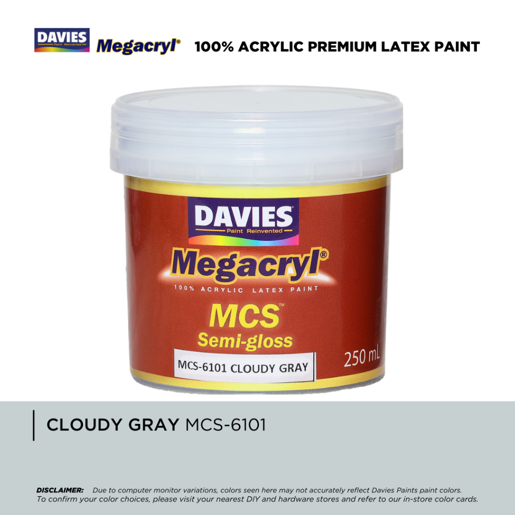 DAVIES Megacryl MCS Color Pods Paint (250ml) Cloudy Gray | Shopee ...